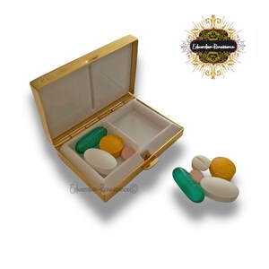 Majestic Lion Metal Pill Box Inlaid in Hand Painted Metallic Silver ...