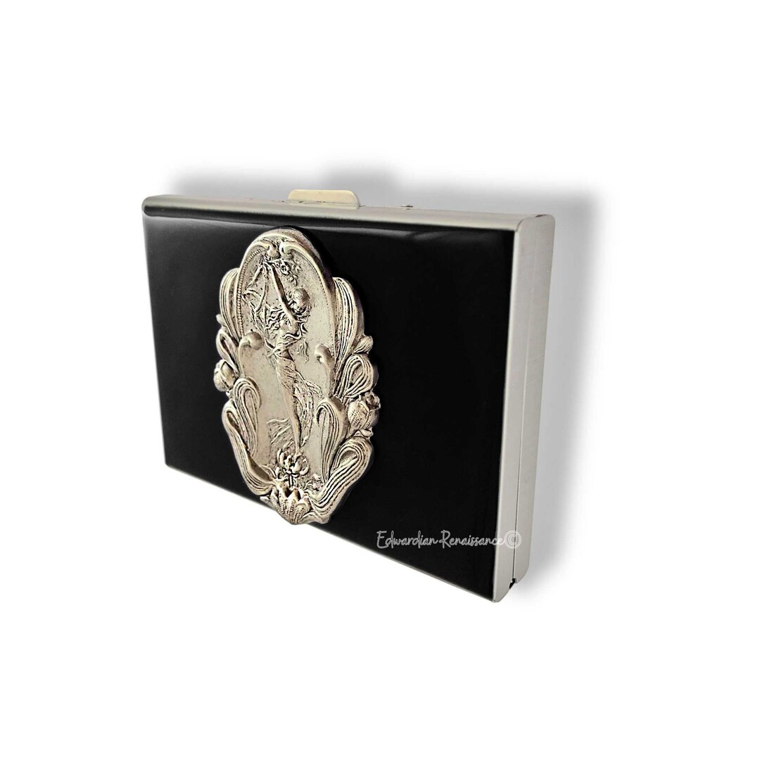 Art Nouveau Goddess Wallet: Hand Painted Enamel RFID Credit Card Case ...