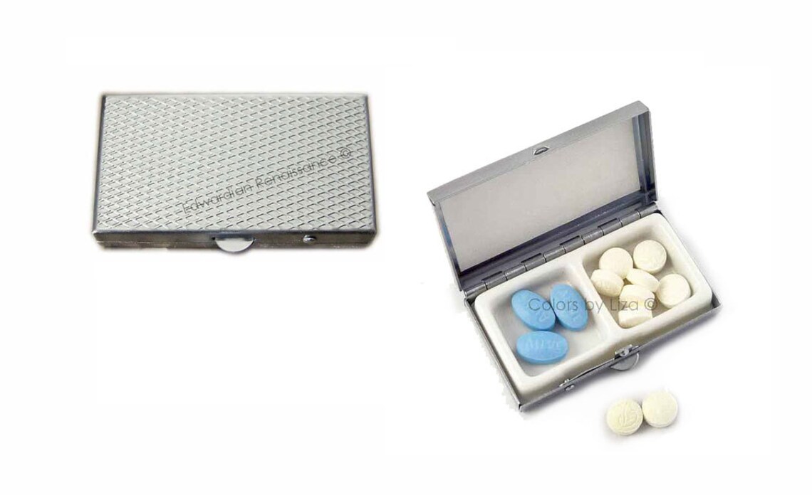 Majestic Lion Metal Pill Box Inlaid in Hand Painted Metallic - Etsy