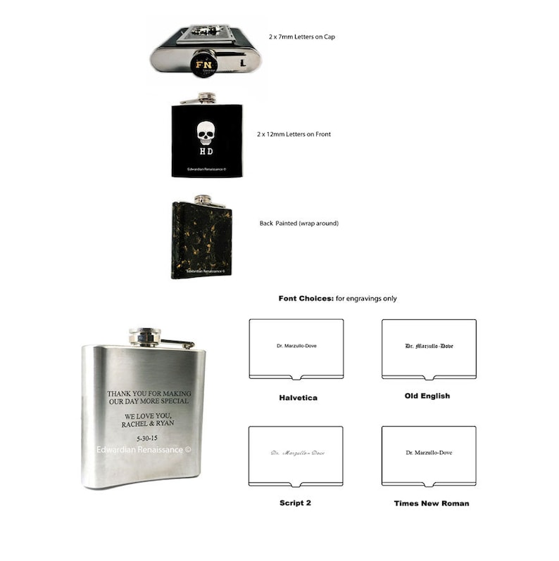Skull & Crossbones Flask: Hand-painted Gothic Stainless Steel ...