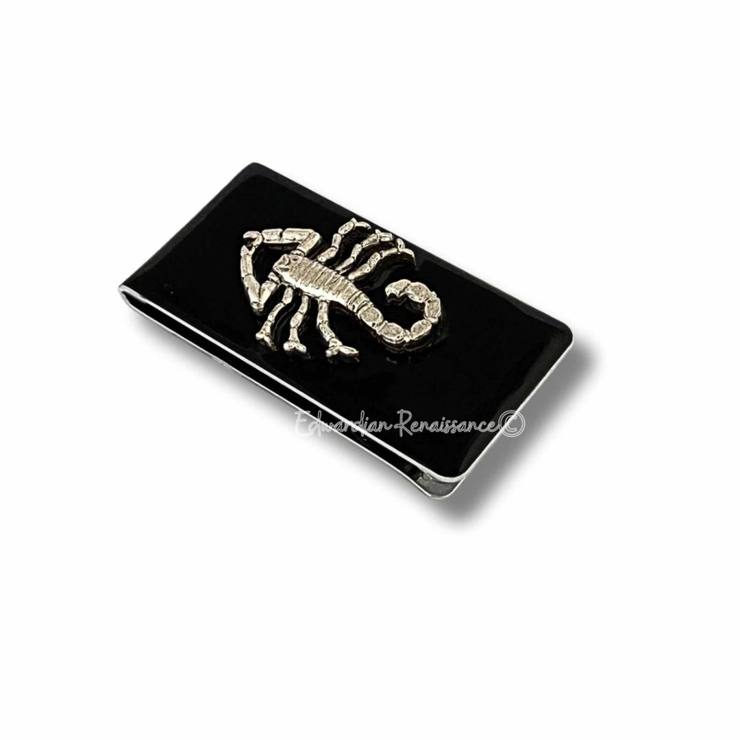 Antique Silver Scorpio Money Clip: Hand-painted Enamel Zodiac - Etsy