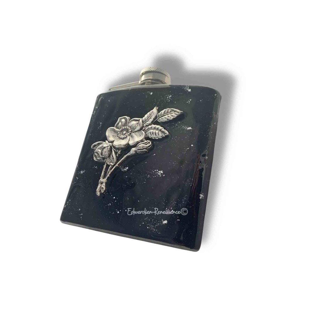 Art Nouveau Flask: Roses Bouquet, Hand Painted Enamel, Personalized - Etsy