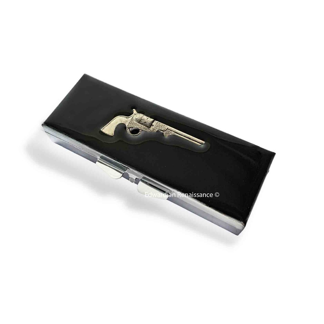 Hand Painted Pistol Pill Box: Vintage Style Enamel Case - Etsy
