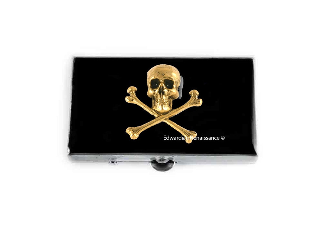 Gothic Skull Pill Box: Hand Painted Enamel, Steampunk Style - Etsy