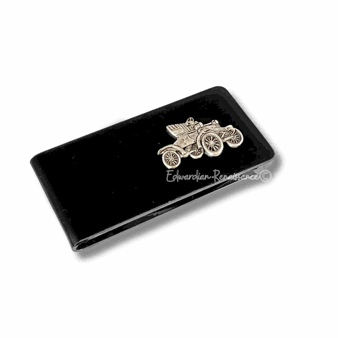 Antique Silver Cadillac Money Clip: Hand-painted Enamel, Personalized ...