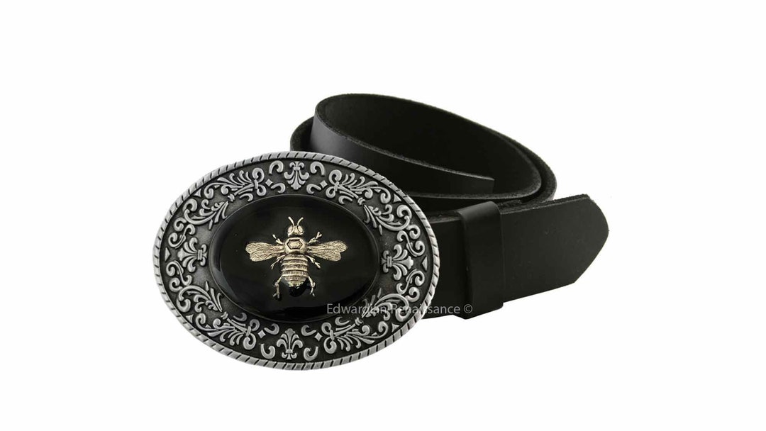 Bee Belt Buckle: Hand Painted Enamel, Art Deco Style - Etsy