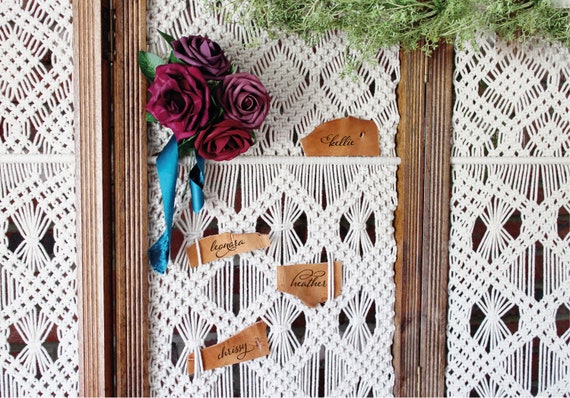 Leather Engraved Place Cards Escort Cards for Elegant Wedding | Etsy