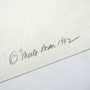 Vintage 92' Abstract Modernist Gouche and Indigo Ink Painting Signed by ...