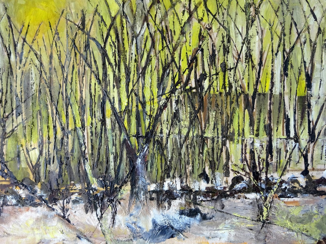 Vintage Impressionist Landscape Oil Painting Titled "new Canaan Woods ...