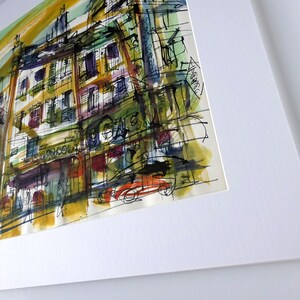 Vintage Original 1975 Cityscape Watercolor and Indigo Ink Painting Signed by Artist T. Tomiya - Etsy