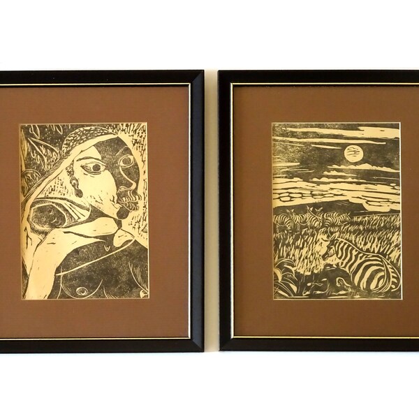 Linocut Woodcut - Etsy