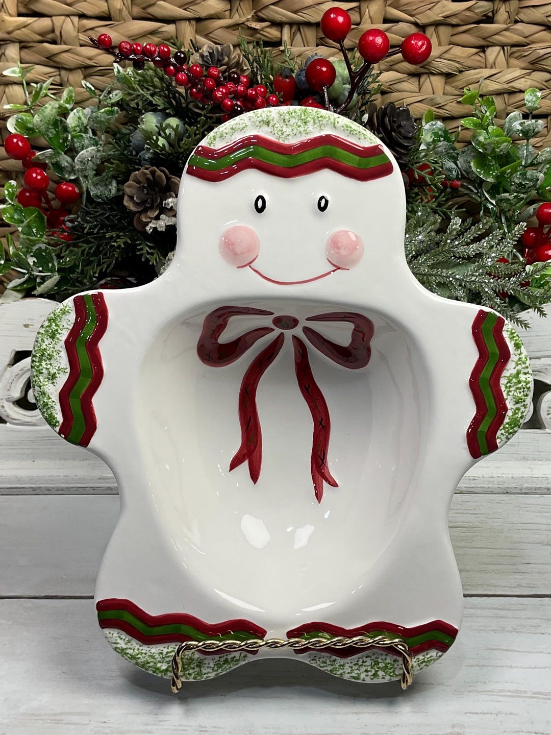 Vintage Gingerbread Man Bowl - Christmas Twilight Collection Serveware ...