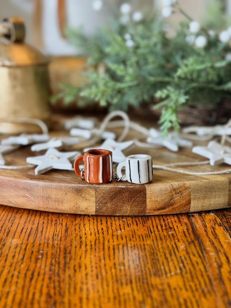 Handmade Ceramic Mini Mug Keychain | Coffee Lover Gift - Etsy