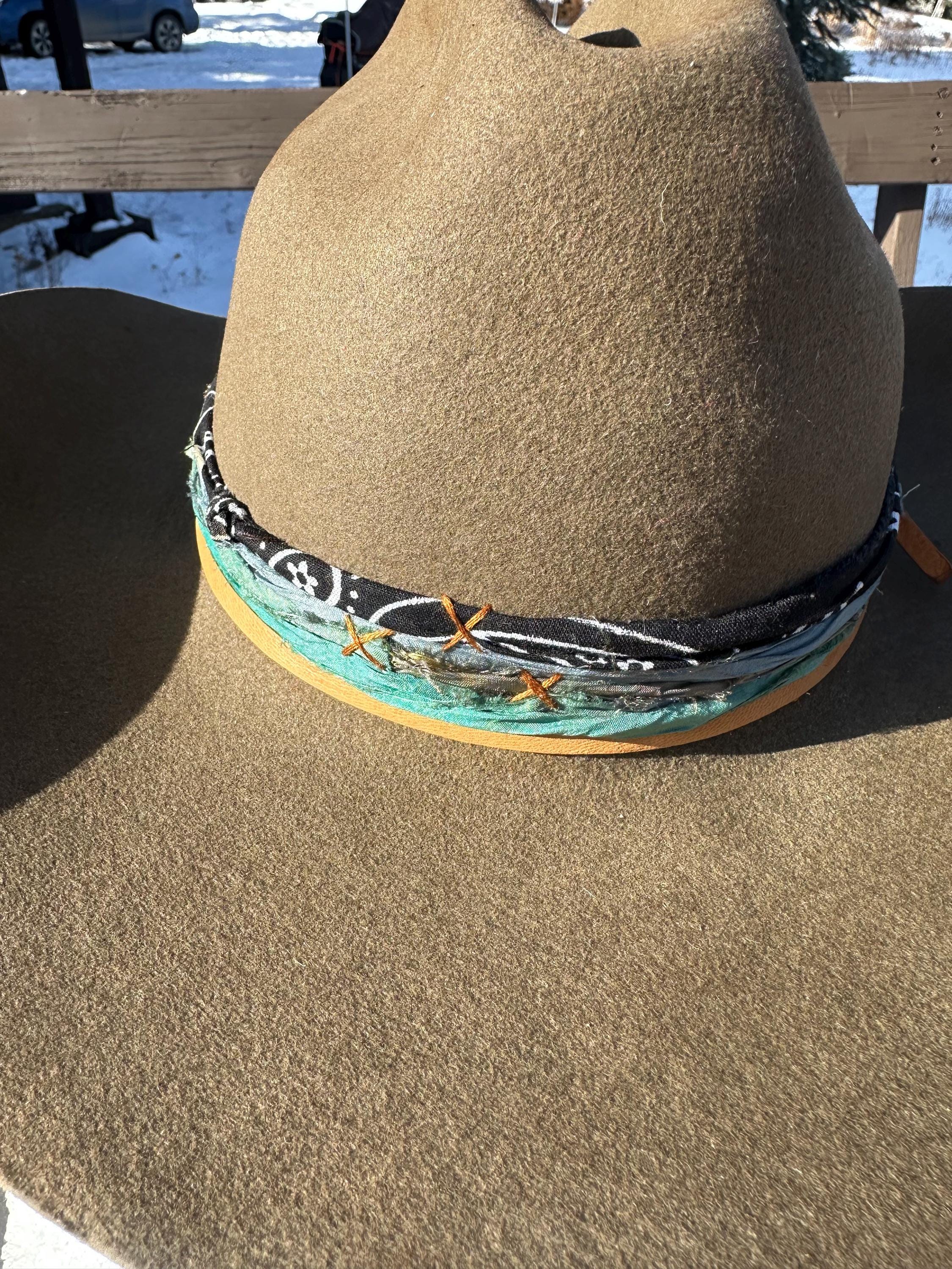 Brown Beaver/rabbit Fur Felt Cowboy Style Hat With Leather and Silk ...