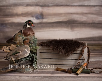 Newborn Photography Hunting Duck Deer Boy Digital Backdrop Background ...