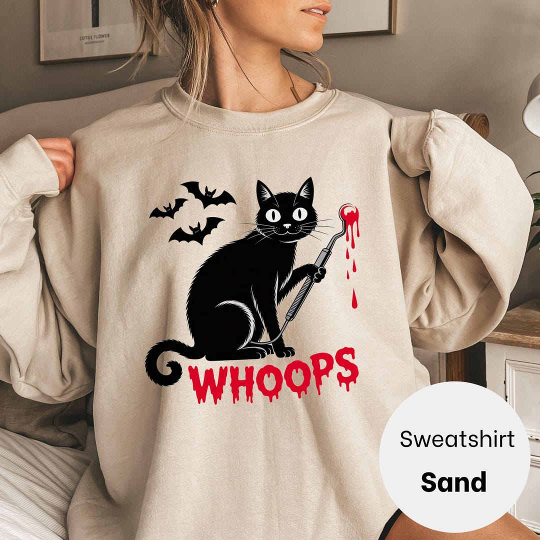 Whoops Cat Halloween Dental Shirt: Spooky Dentist Gift - Etsy