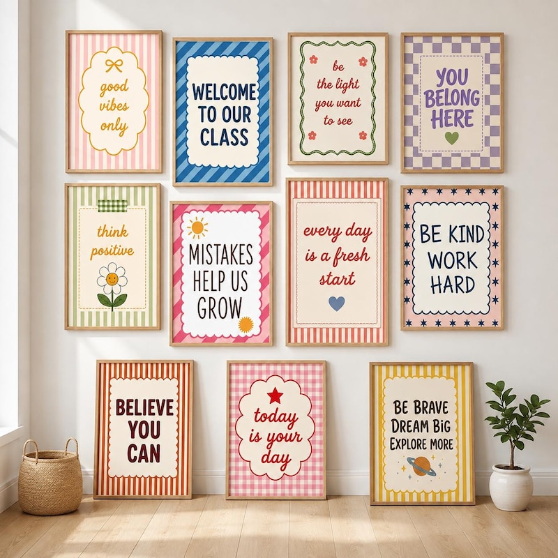 Teacher Positive Posters - Etsy