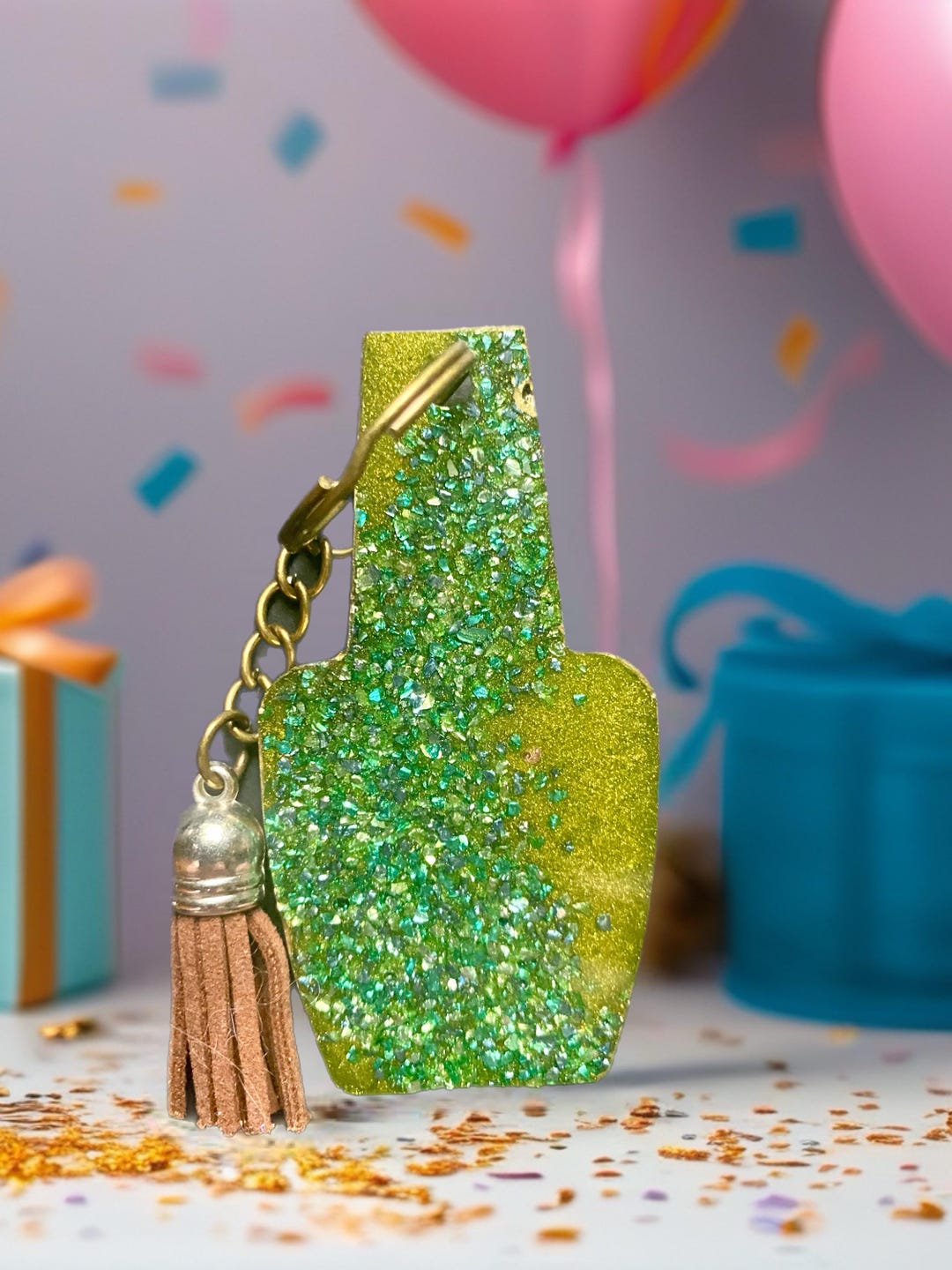 Green Glass Nail Polish Keychain. - Etsy