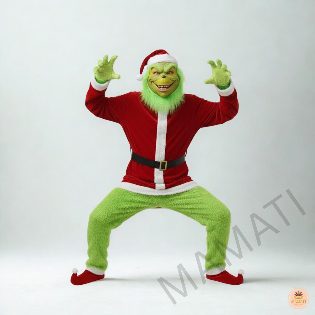 The Grinch Adult Costume | Funny Christmas Cosplay Outfit for Men ...