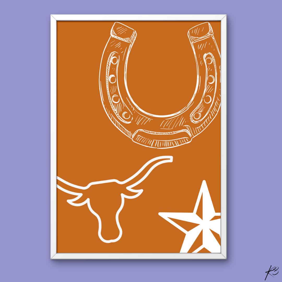 University of Texas Austin Dorm Decor: Trendy Wall Art Set ...