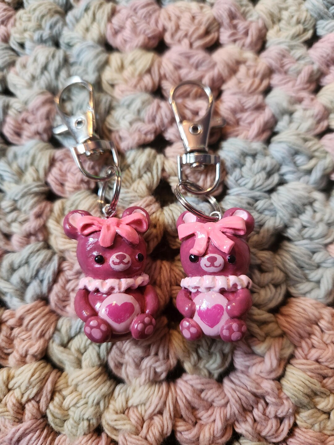 Valentine Bear With Heart Belly Keychain Bag Charm - Valentine Keychain ...