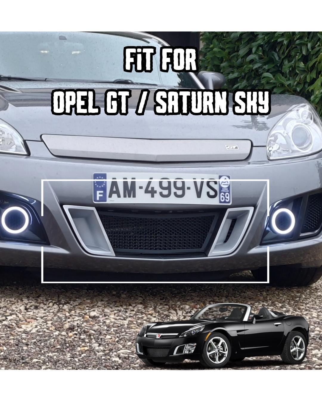 Opel GT / Saturn Sky Front Kit – Air Scoops + Grille – Custom Finish ...