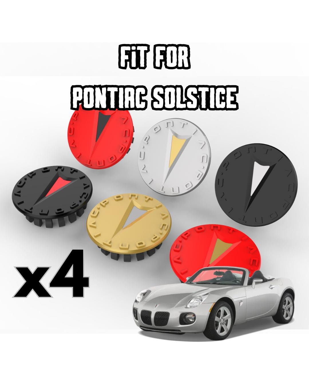 Pontiac Wheel Center Caps Set (4 Pcs) – Pontiac Solstice - Custom Car ...