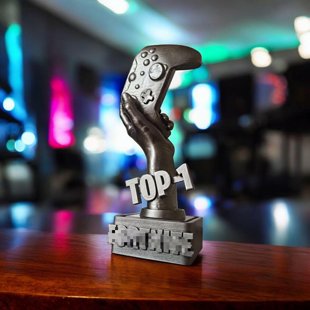 Personalized Gamer Trophy - Realistic Hand Holding a Controller ...
