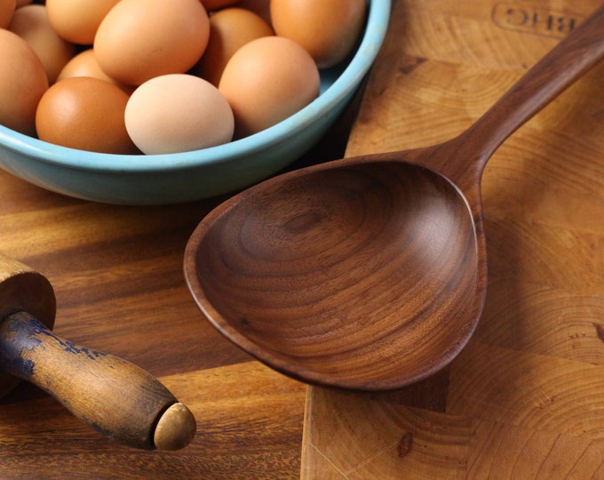 Large Handmade Wooden Spoon for Serving and Stirring Made From Black ...