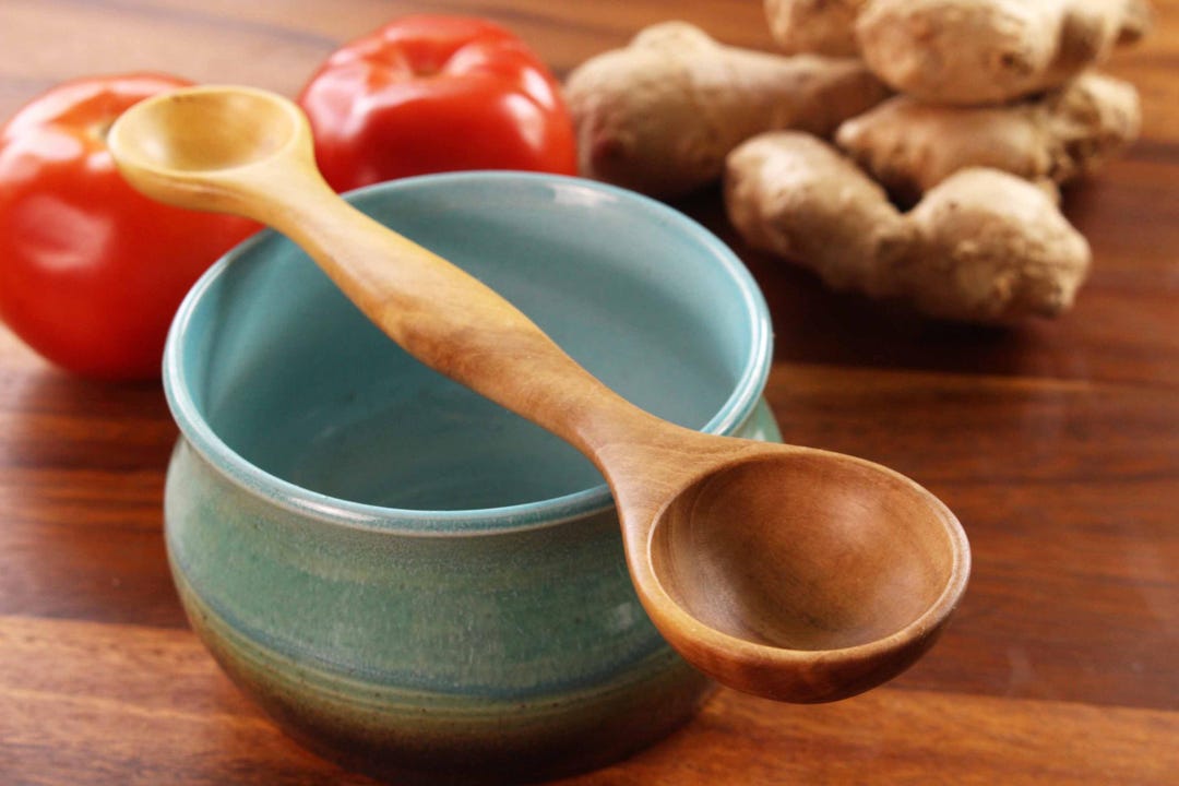 Handmade Wooden Double Tablespoon, Teaspoon Measuring Spoon Carved From ...