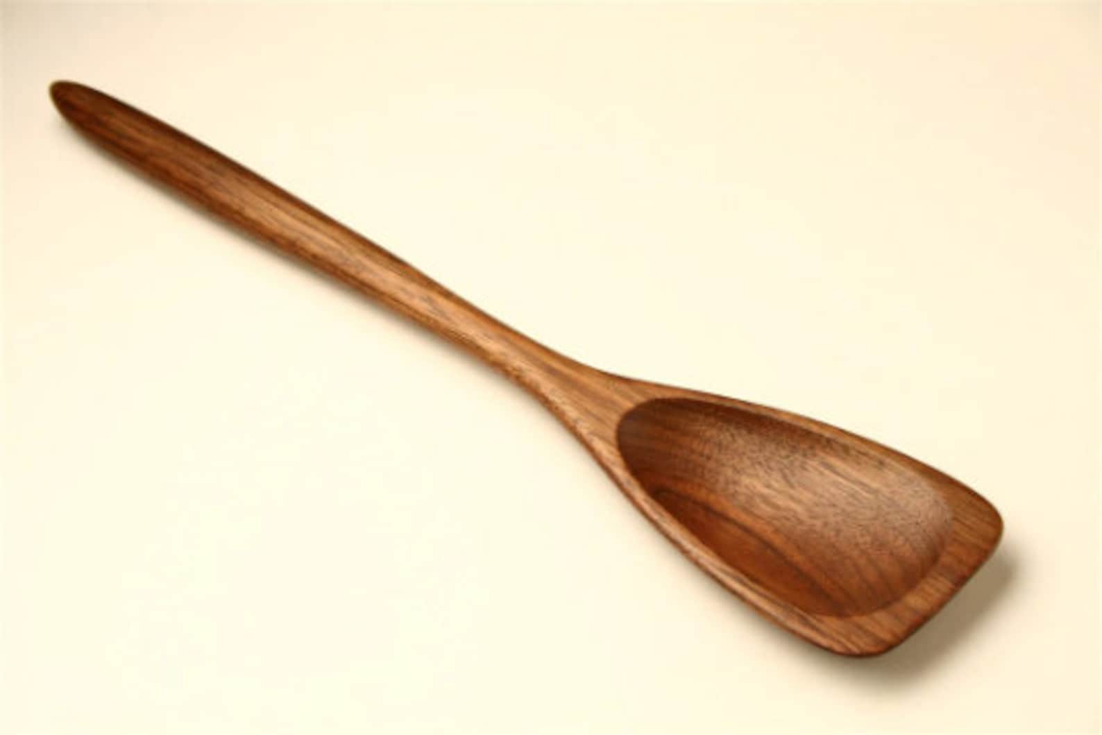 Hand Made Flat Ended Wooden Roux Spoon Kitchen Utensil Carved From ...