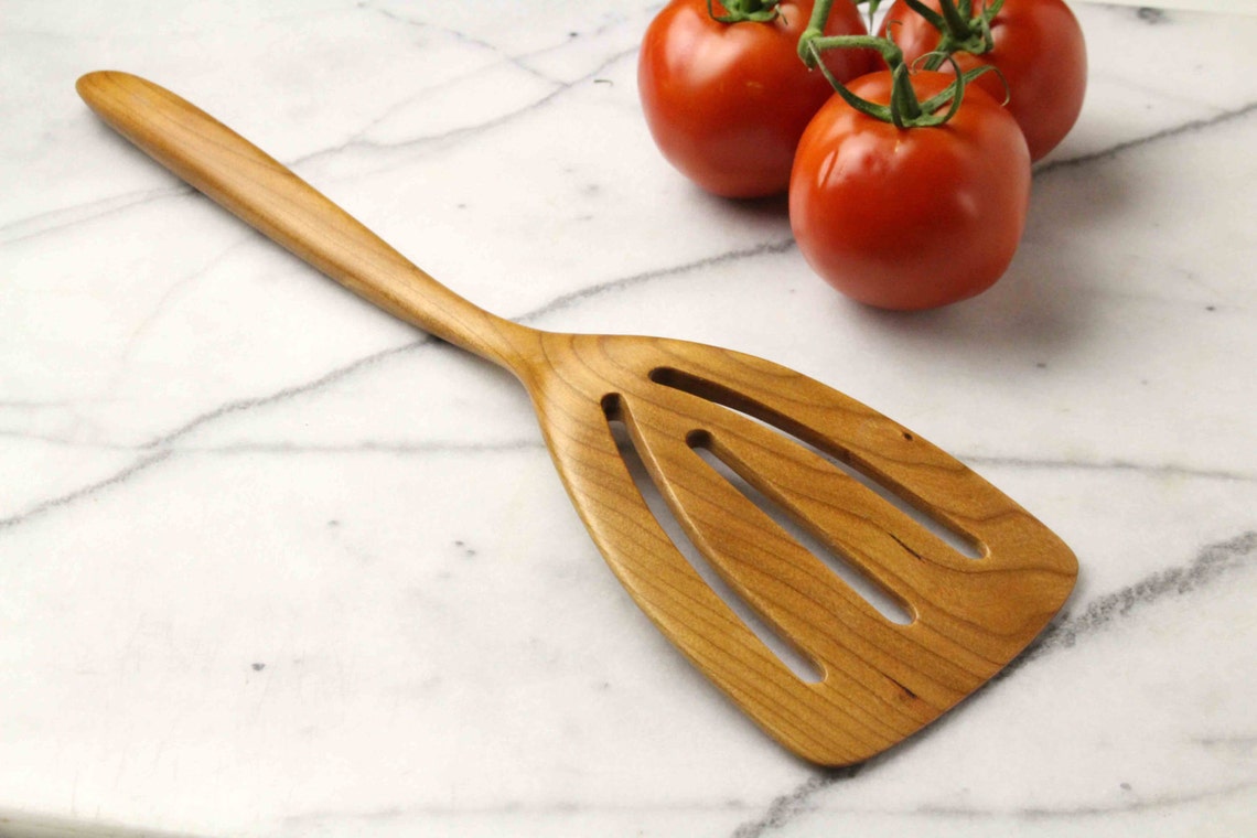 Large Handmade Slotted Wooden Spatula Wood Kitchen Utensil for - Etsy