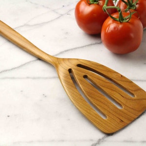Large Handmade Slotted Wooden Spatula Wood Kitchen Utensil for - Etsy