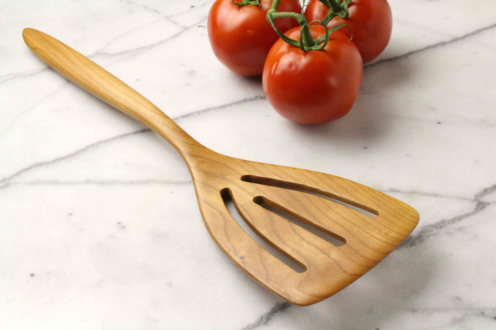 Large Handmade Slotted Wooden Spatula Wood Kitchen Utensil for - Etsy
