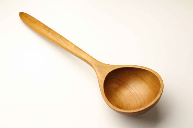 Wooden Spoon Ladle for Serving Stew and Chili of Cherry, Walnut, or ...