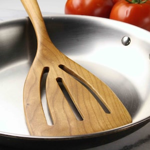 Large Handmade Slotted Wooden Spatula Wood Kitchen Utensil for - Etsy