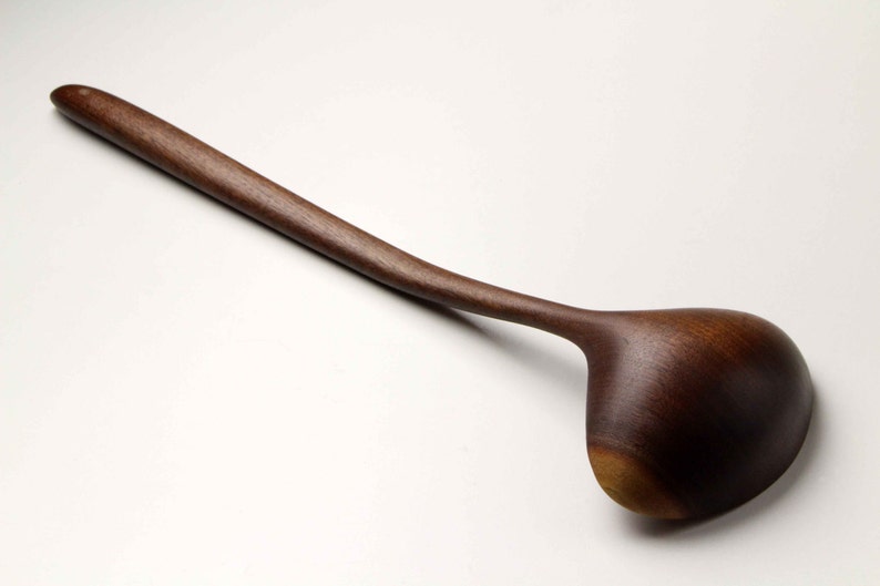 Wide handmade wooden ladle spoon kitchen utensil of Black | Etsy