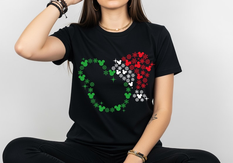 Mickey Mouse Santa Hat Christmas PNG, Snowflake Design (digital ...