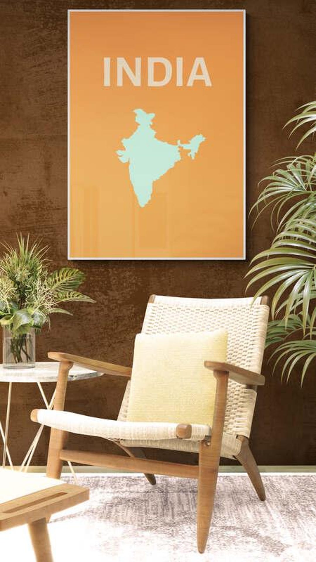 Colorful India Travel Poster: Map of India Wall Art (digital Download ...