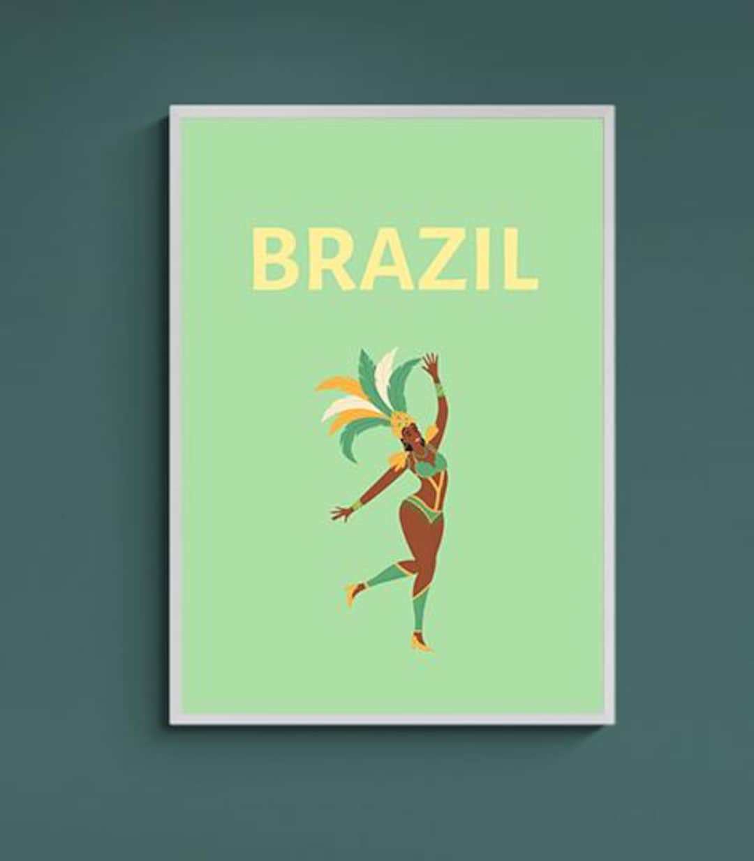 Brazil Carnival Poster, Samba Dancer Wall Art, Colorful Brazilian ...