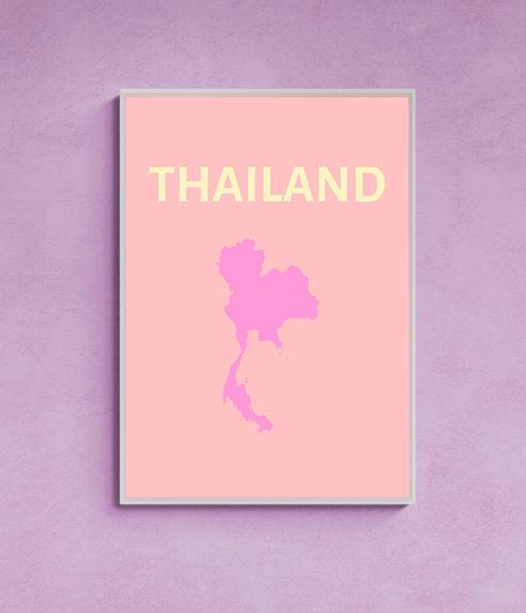 Thailand Map Poster – Colorful Travel Wall Art – Printable Asia Country ...