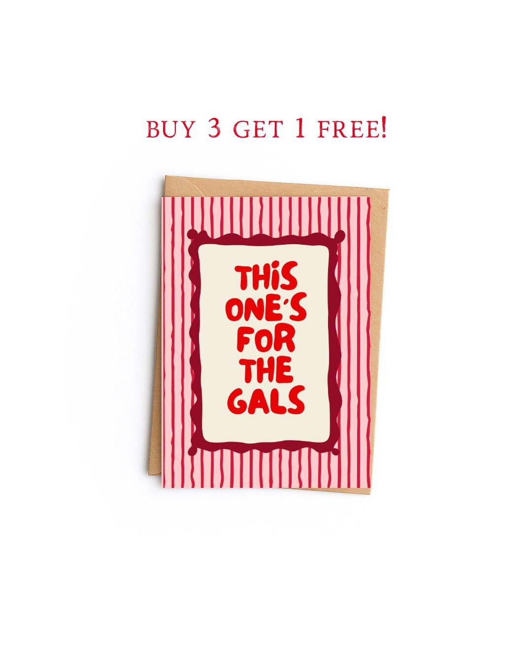 This One's for the Gals | Galentines Day Card | Valentine Card | Blank ...