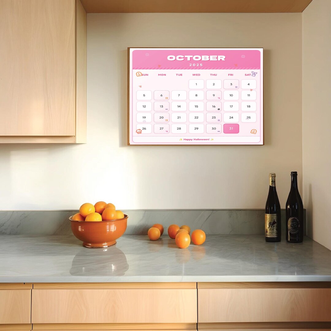 Pink Pretty October Calendar - Etsy