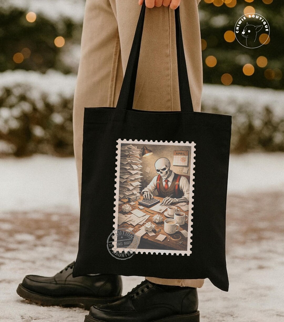 Retro Skeleton Accountant Tote Unique CPA Bag Dark Humor Merch Gift for ...