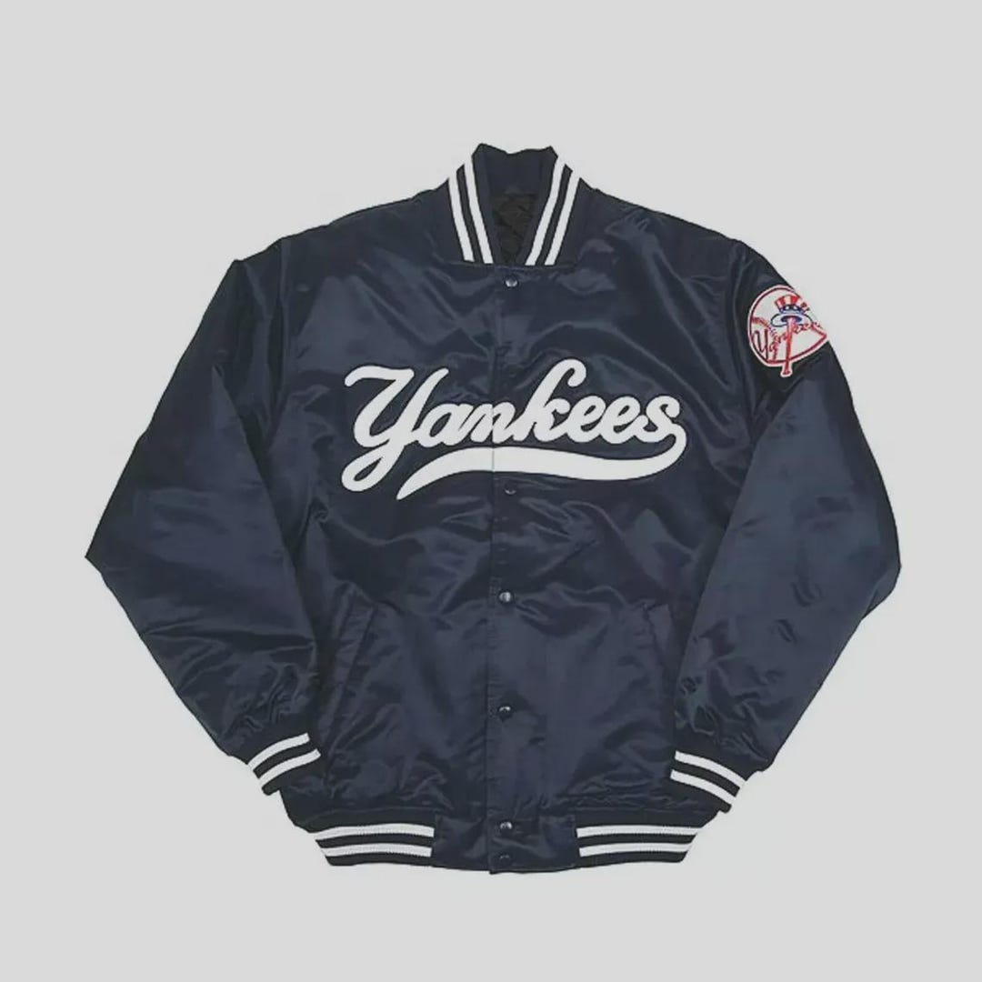 New York Yankees Satin Varsity Jacket: Vintage 90s MLB Bomber - Etsy