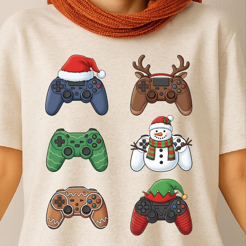 Funny Retro Christmas Gaming Controller PNG, Santa Video Game Png, Xmas ...