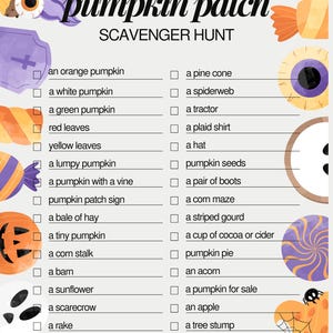 Pumpkin Patch Scavenger Hunt Printable – Fall Family Activity, Autumn ...
