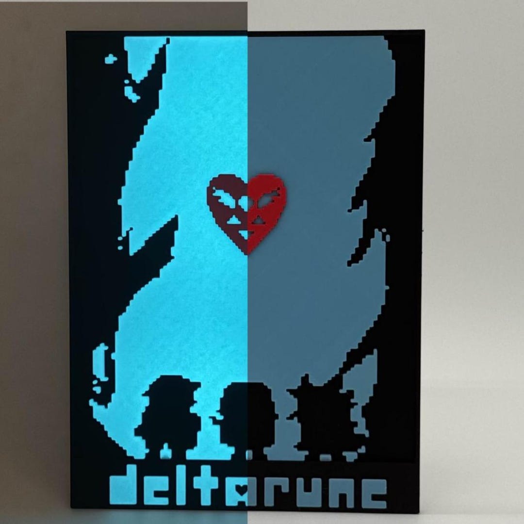 Glow in the Dark Deltarune Poster | Ralsei, Susie, and Kris | Wall Art ...