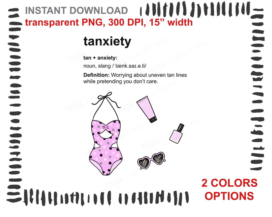 Tanxiety Funny Summer PNG, Sunburn Meme Digital Art Download - Etsy