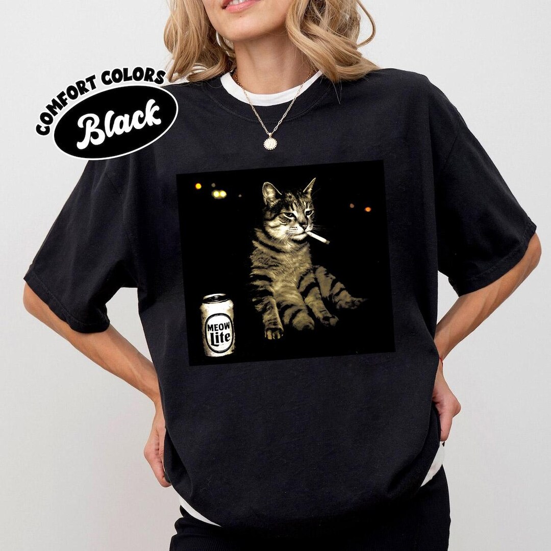 Grunge Cat Meme PNG, Tired Cat Dark Humor Clipart, Retro Exhausted Cat ...